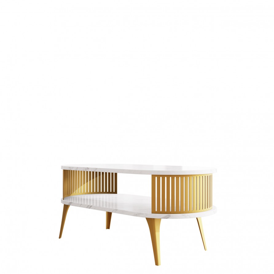 Couchtisch oval Mozimo Gold Versand 0€